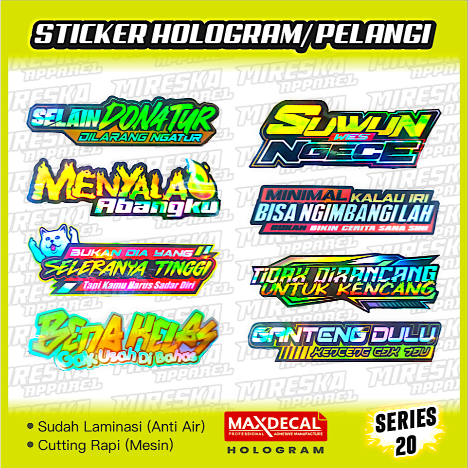 Jual Terbaru!! Stiker Viral Hologram Terlaris RACING Series 20 / Sticker Kata Kata / Sticker ...