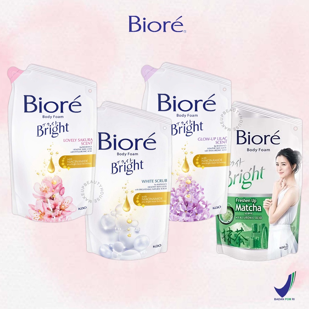 Jual UNIK BIORE Bright Body Foam Sabun Cair Sabun Mandi White Scrub ...