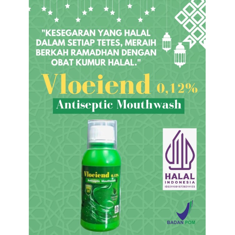 Jual Kumur Halal Vloeiend Mouthwash Gargle 12 Chlorhexidine Gluconate ...