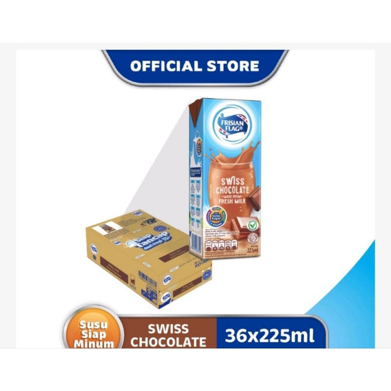 Jual Susu Frisian Flag UHT Swiss Chocolate 225ml x36pcs | Shopee Indonesia