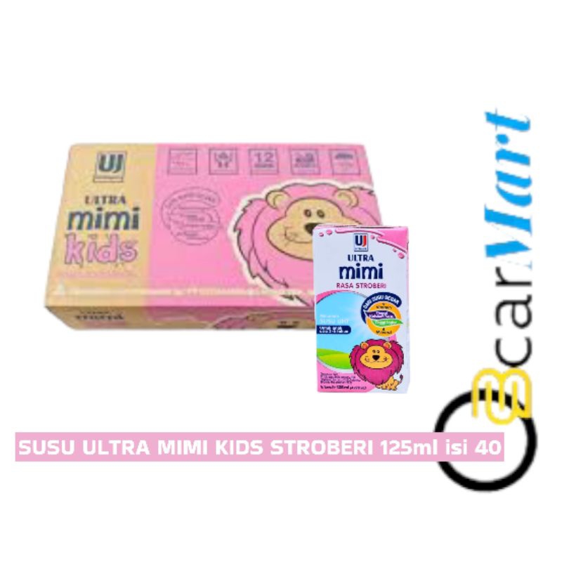 Jual Susu ULTRA MIMI KIDS 125ml STROBERI 1 dus isi 40 Strawberry ...