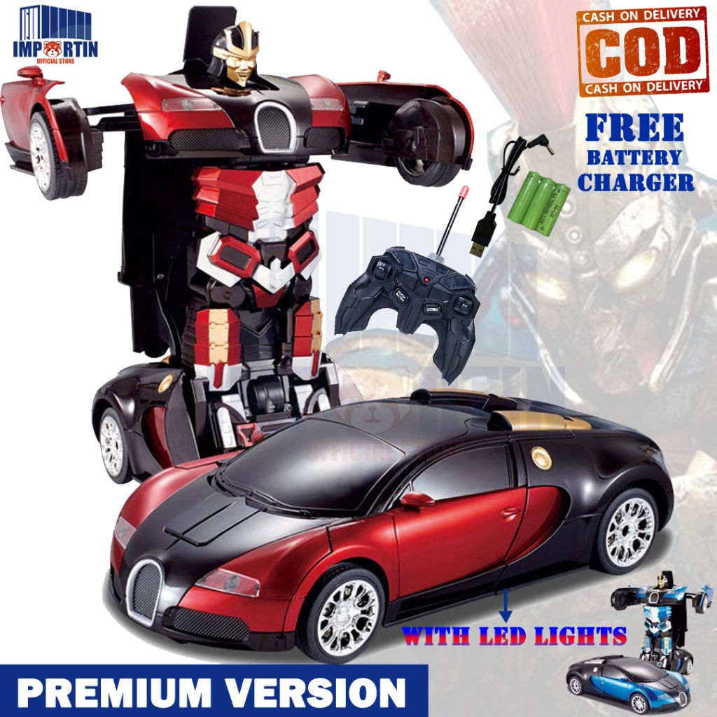 Jual RC TRANSFORM 1:18 MOBIL REMOT JADI ROBOT PREMIUM BUGGATI BATERAI ...