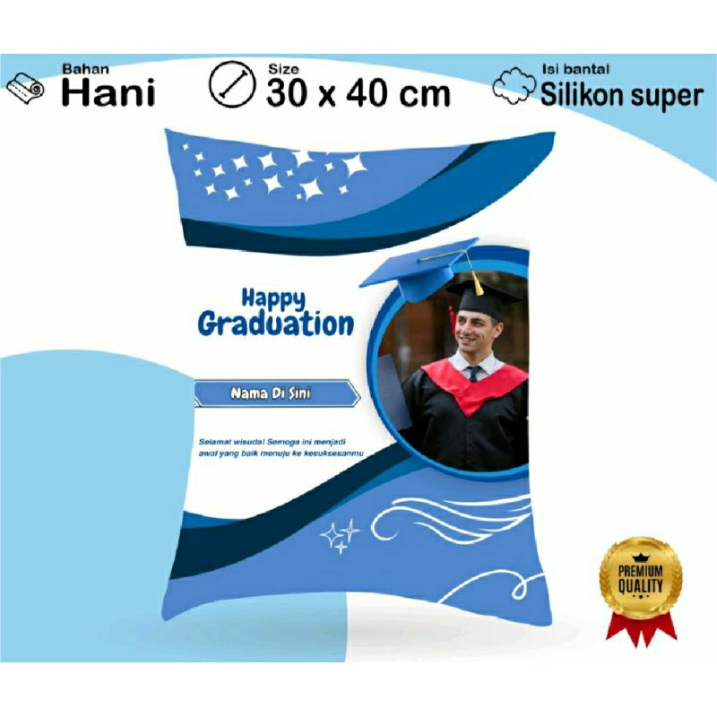 Jual Bantal custom wisuda bisa menggunakan foto ukuran 30×40 - Bantal ...