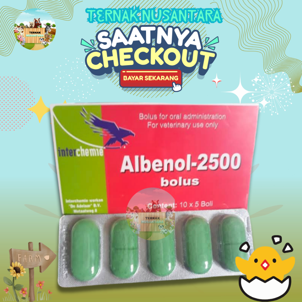 Jual Albenol 2500 Bolus Obat Cacing Spektrum Luas Untuk Ternak Sapi ...