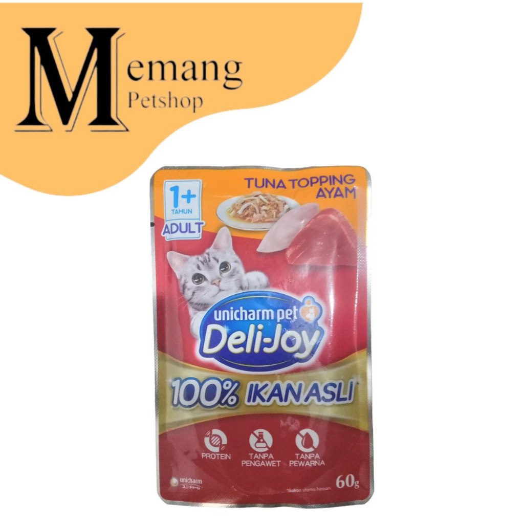 Jual Deli Joy Pouch 60gr Adult Tuna Ayam - Delijoy Makanan Kucing Basah ...