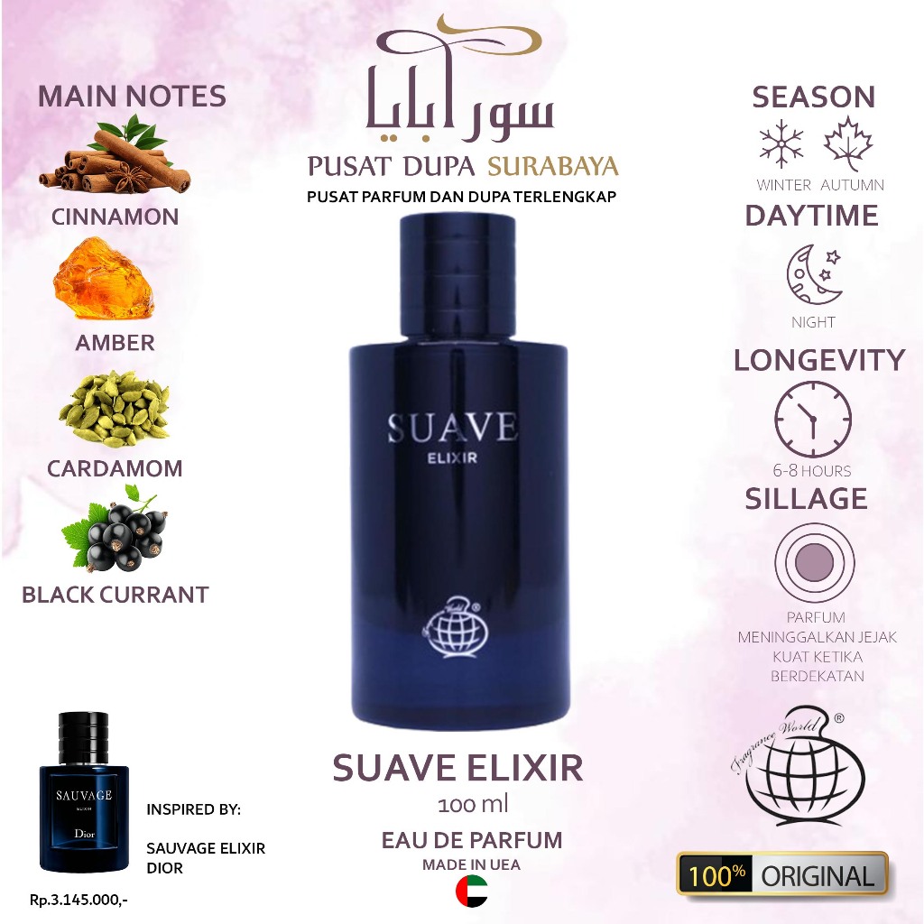 Jual Parfum Asli Arab Original Premium fragrance world Parfume/ Suave ...