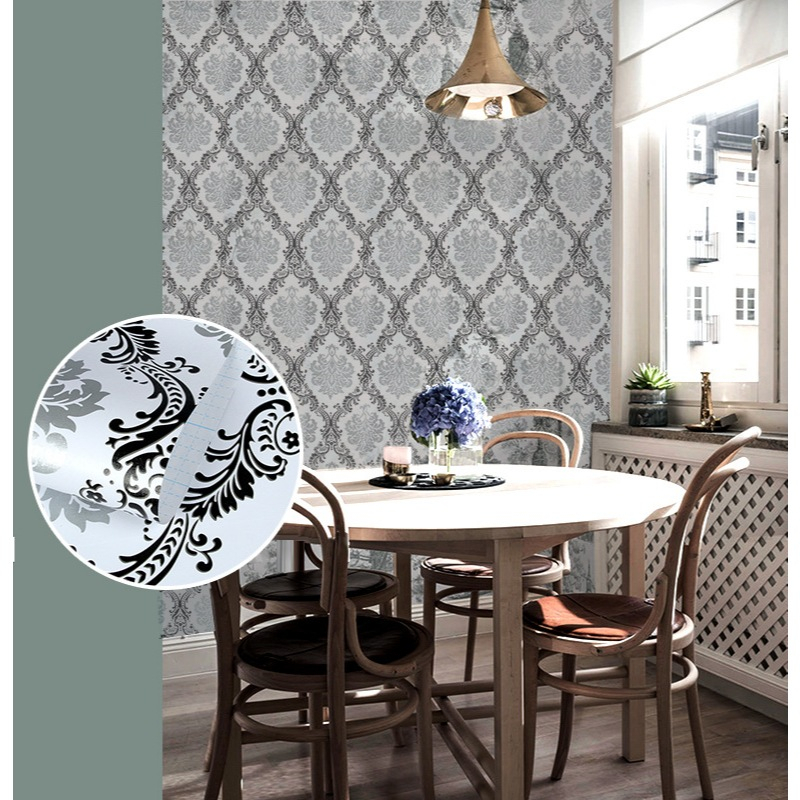 Jual Wallpaper Dinding Batik Hitam Silver Besar 8m s/d 9m x 45cm ...