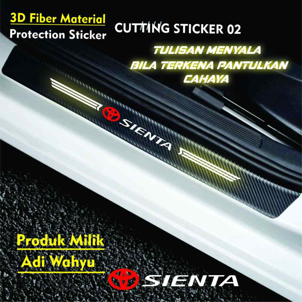 Jual sticker sill plate 5pcs karbon 3d mobil sienta stiker pelindung ...