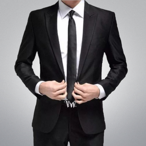 Jual Jas Hitam Pria Slimfit Formal Blazer buat wisuda kerja kondangan bahan Valencia twis ...