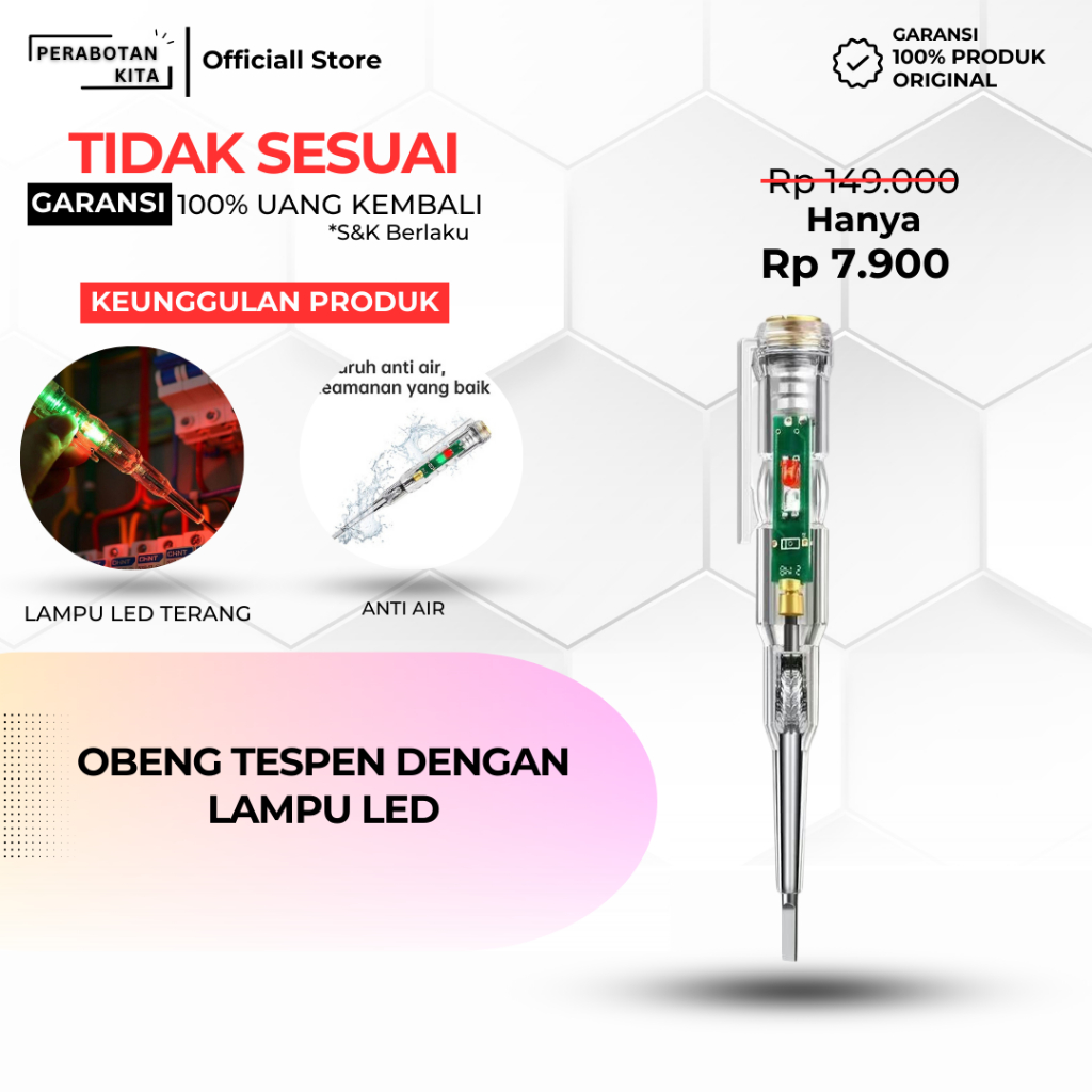 Jual perabotankita.id Obeng Tester TesPen Obeng Tes with Indicator Dual ...