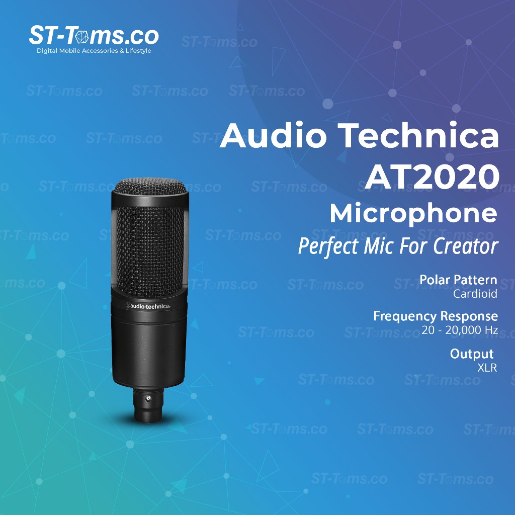Jual Audio Technica AT2020 / AT 2020 Cardioid Condenser Studio XLR ...