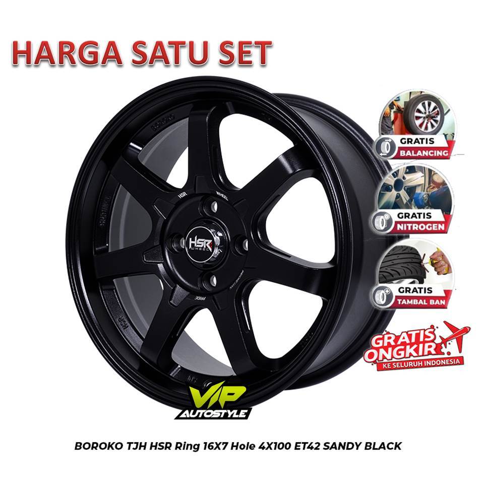 Jual Velg Jazz Dan Brio R16 HSR original BOROKO TJH BLACK Lubang 4x100 avanza xenia sigra yaris ...