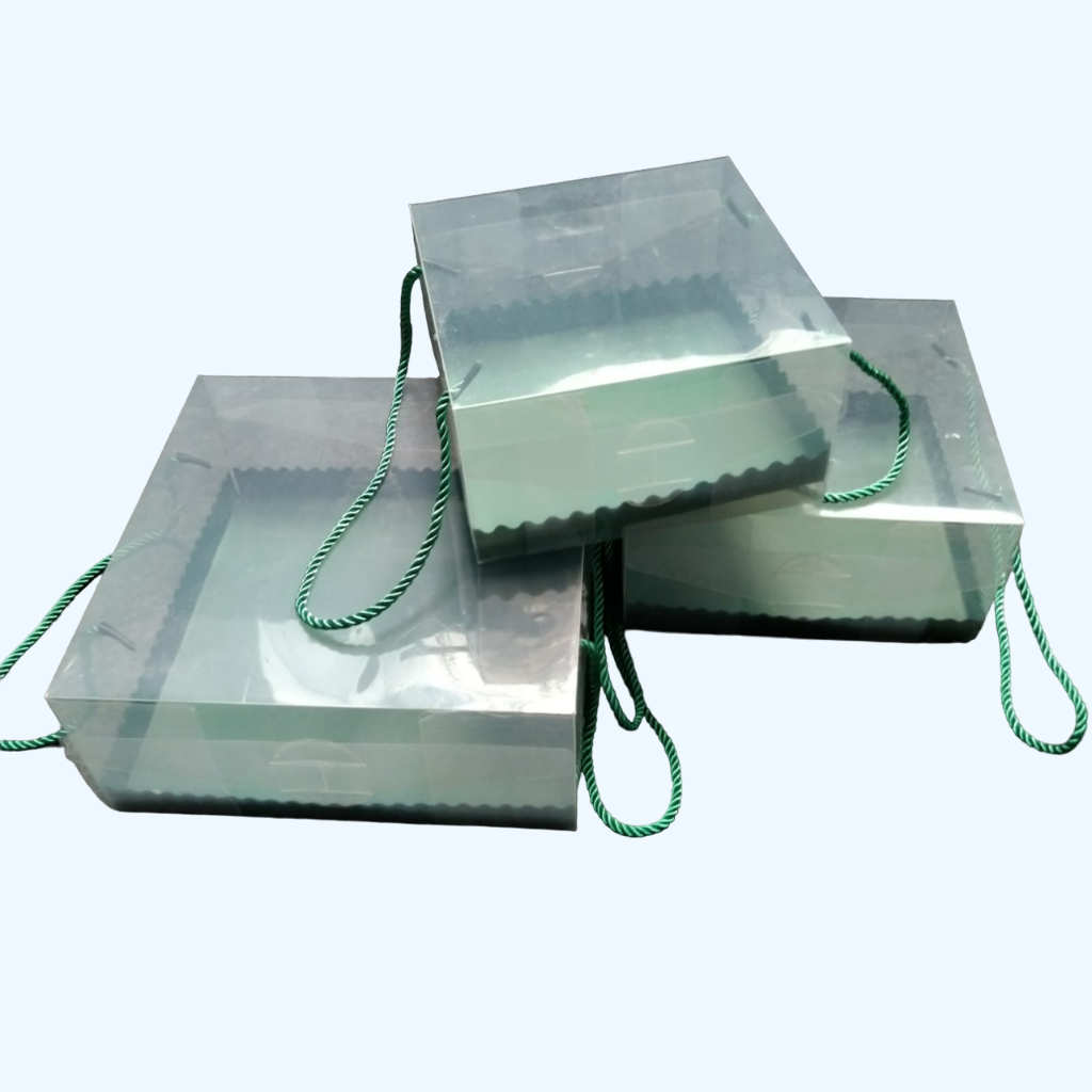 Jual Cake Box / Kotak Kue Mika Bening Tali Hijau Berbagai Ukuran ...