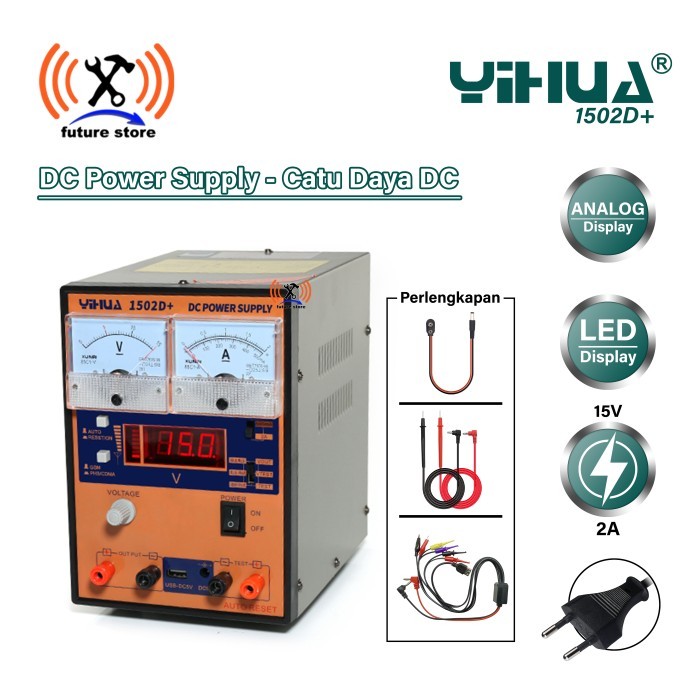 Jual YIHUA 1502D+ POWER SUPPLY HANDPHONE HP DIGITAL 15V 2AMPER DC ...