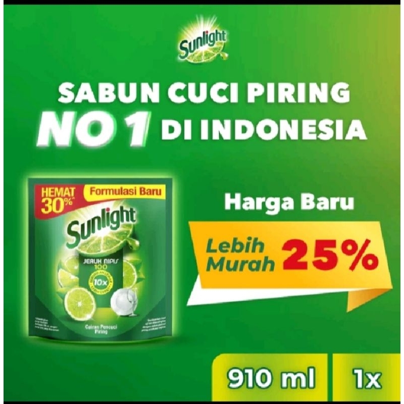 Jual Sunlight Sabun cuci piring jeruk nipis 910 ml | Shopee Indonesia