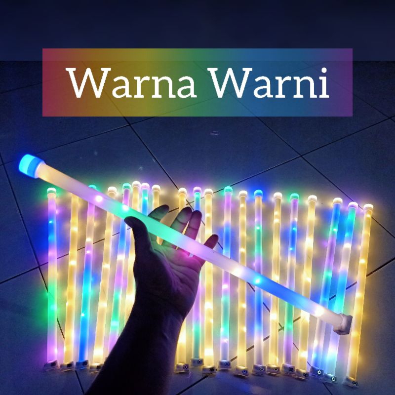 Jual Lampu Led Stik Nyala Warna Warni Sudah ada Batrei Pajang 50cm ...
