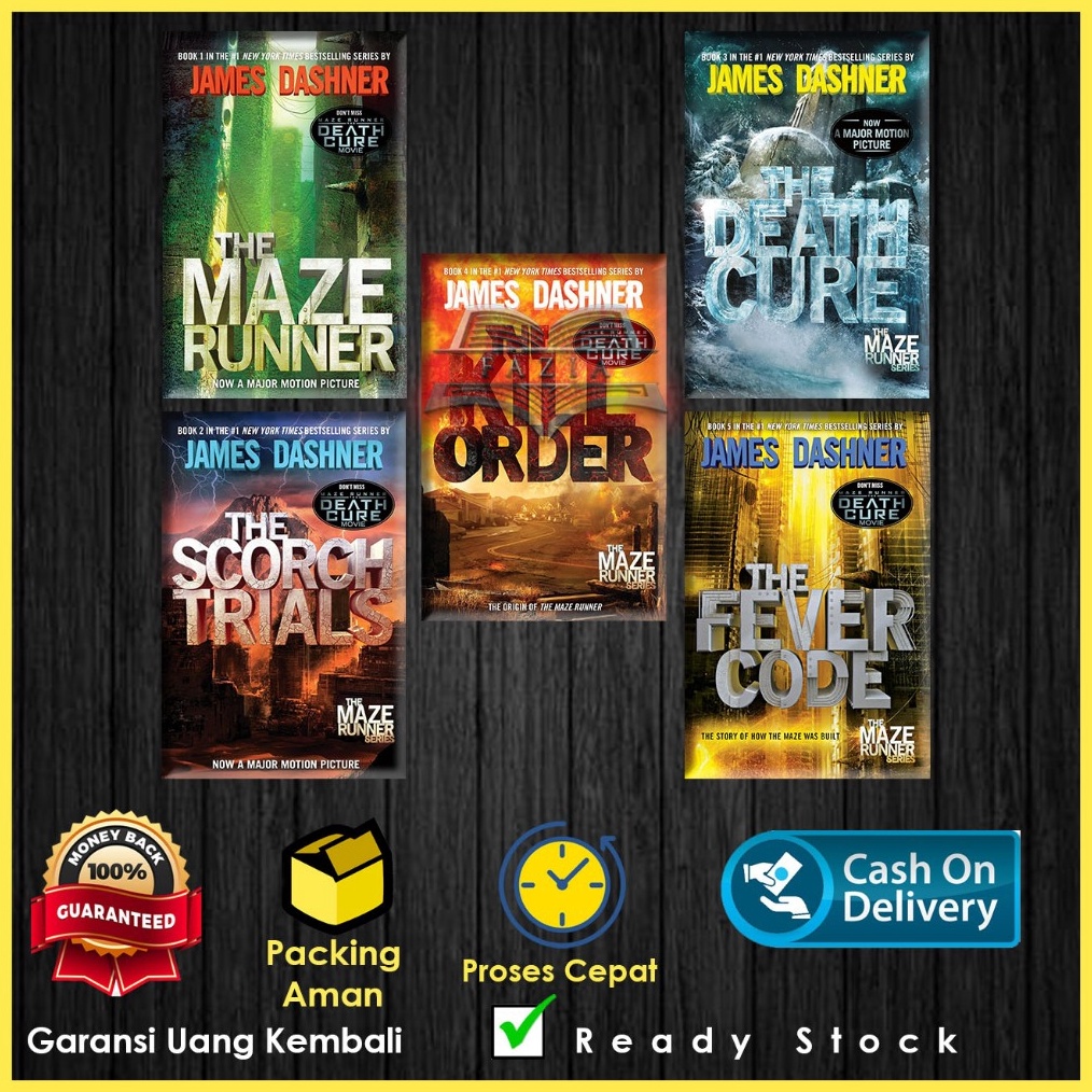 Jual ORIGINAL The Maze Runner 5 book series by James Dashner ...