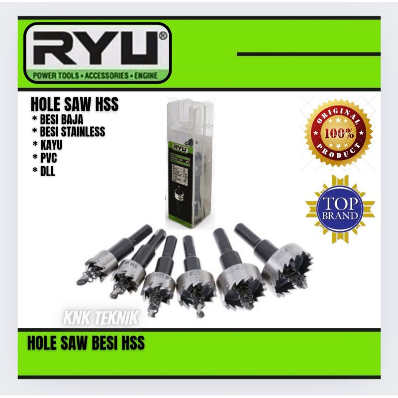 Jual RYU Hole Saw HSS Mata Bor Besi Baja Stainless Kayu PVC RYU ...