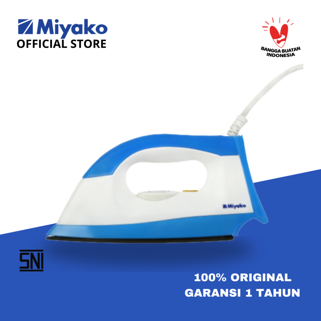 Jual Miyako Setrika Listrik Elektrik Iron EI-1000 M BL Warna Biru Putih ...