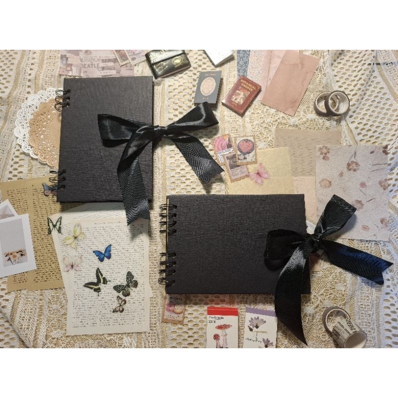 Jual SCRAPBOOK ALBUM FOTO BLACK COVER ukuran 21cm x 15cm isi 12 Lembar ...