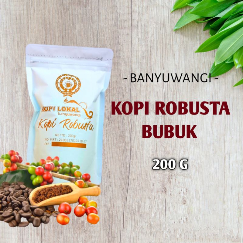 Jual KOPI ROBUSTA BANYUWANGI BUBUK KOMERSIAL (200 GRAM) | Shopee Indonesia