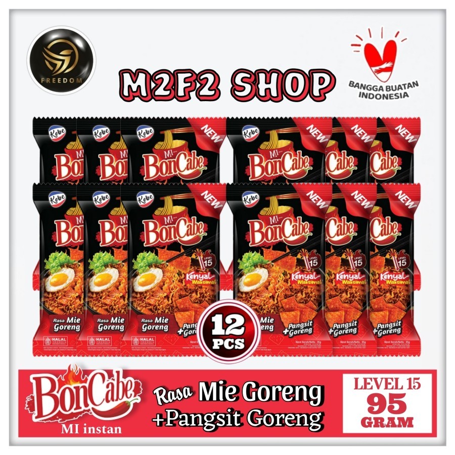 Jual Mi BonCabe Level 15 Rasa Mie Goreng + Pangsit Goreng | Bag - 95 gr ...