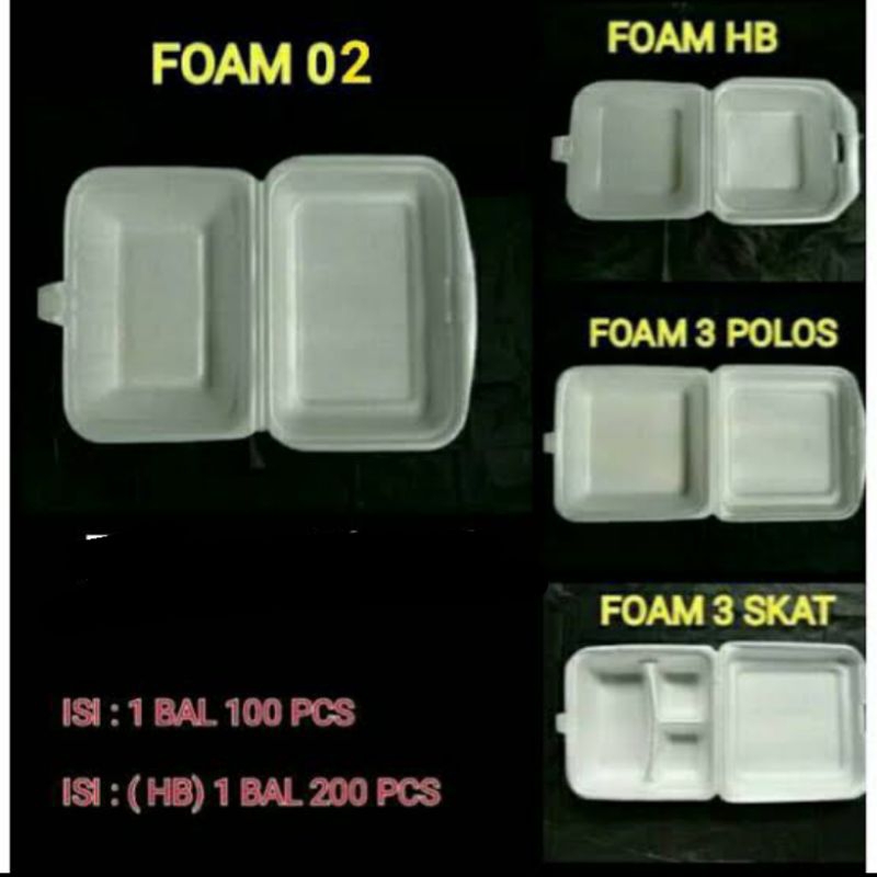 Jual (100pc) Styrofoam nasi makanan box makanan putih tanggung dan ...