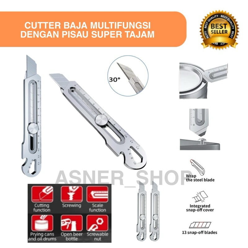Jual Pisau Cutter Tajam Besar Kater Stainless Refill Multifungsi | Shopee Indonesia