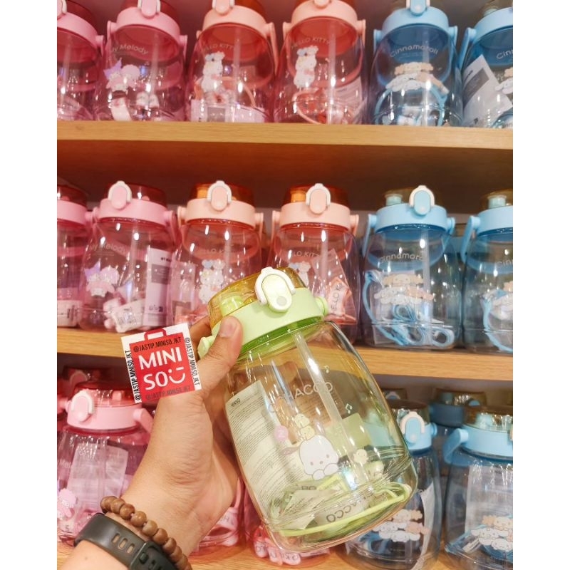 Jual MINISO x SANRIO 🆕 Botol Minum Sedotan + Tali Panjang (1300ml ...