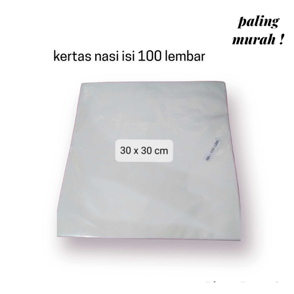 Jual Kertas Nasi Laminasi (30x30 cm) isi 100 lbr - Kertas Nasi / Burger ...