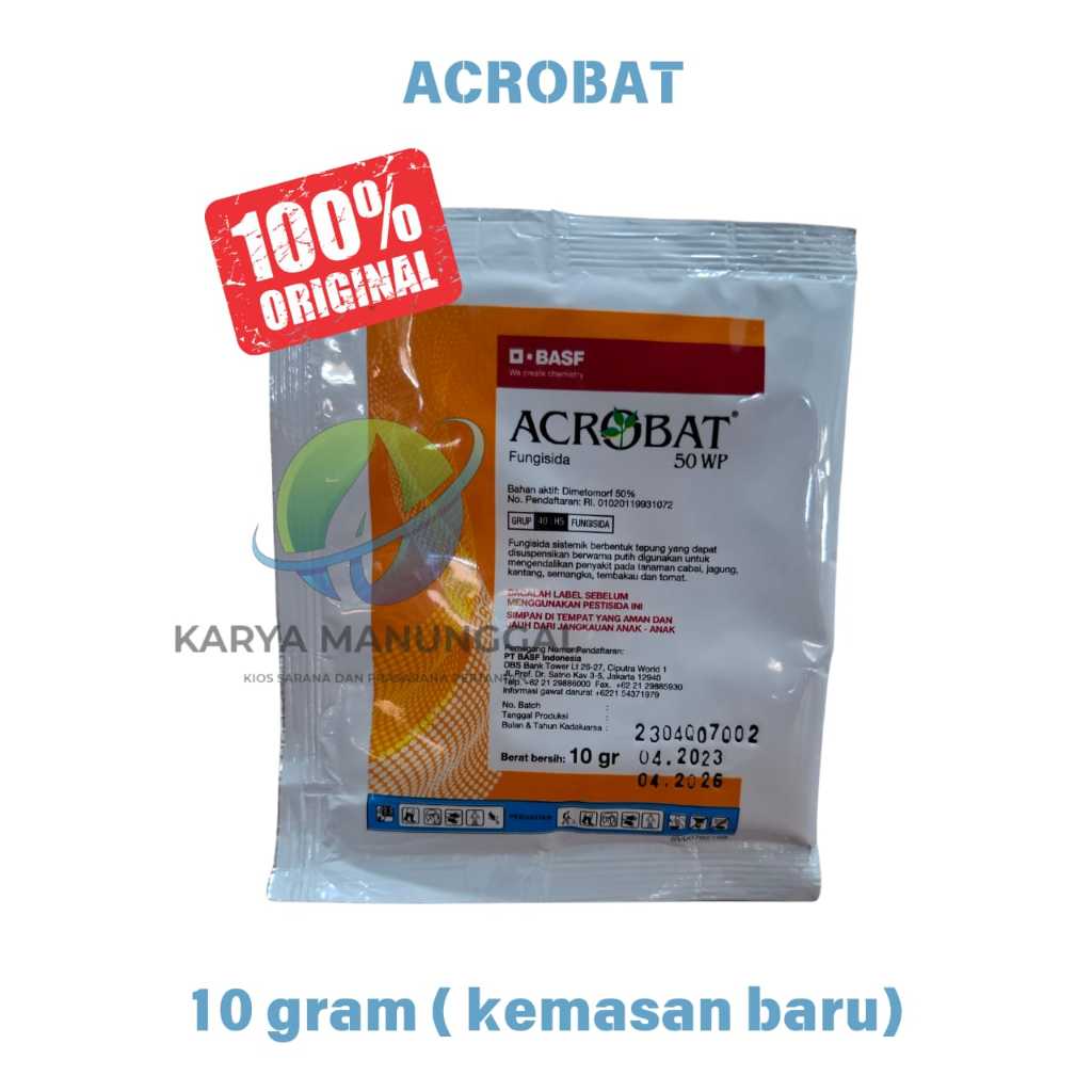 Jual Acrobat 50 WP 10 gr Fungisida Sistemik Obat Jamur Antraknosa Embun Bulu Busuk Daun Pembasmi ...
