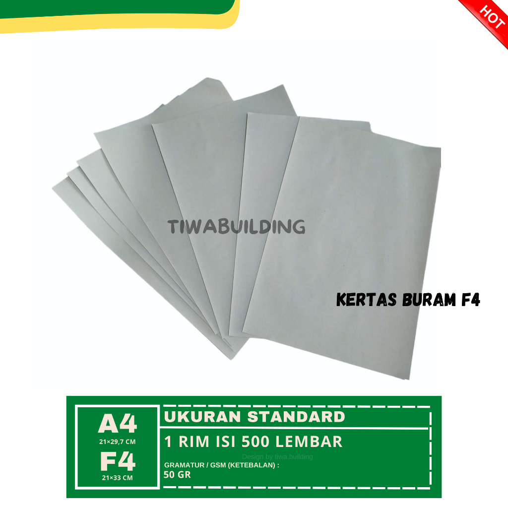 Jual KERTAS BURAM / KERTAS KORAN F4 1 RIM ISI 500 LEMBAR | Shopee Indonesia