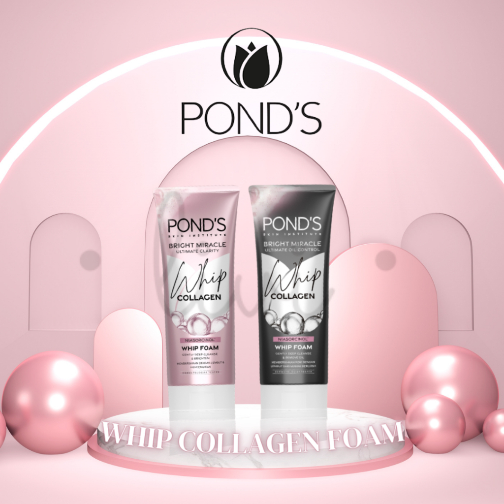 Jual Ponds Bright Miracle Whip Collagen Foam 100g | Shopee Indonesia
