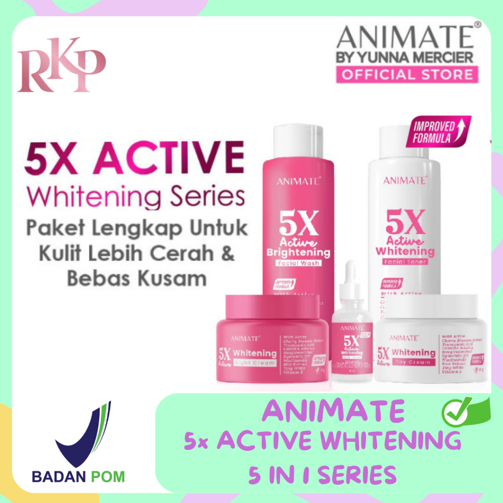 Jual (FREE MINIGOLD) READY STOCK PAKET ANIMATE SKINCARE Whitening Series 5in1 Glowing Barrier ...