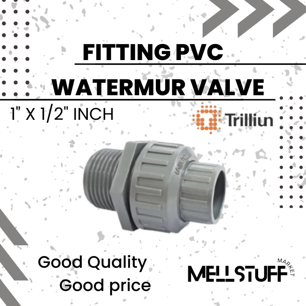 Jual Fitting PVC Watermur Valve Socket Ukuran 1" x 1/2" Inch Merk Trilliun Kuat dan Tahan Lama ...