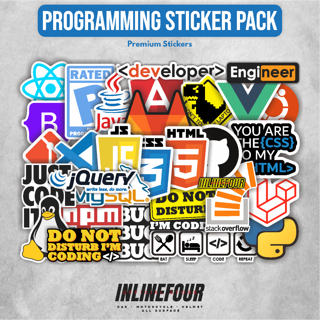 Jual Sticker Pack Premium It Stiker Program Teknologi Tema Coding Programming Coder Programmer