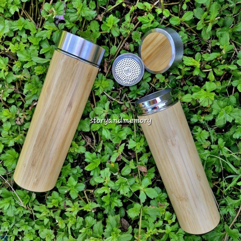 Jual sam - bamboo termos botol bambu tumbler motif bambu botol ...