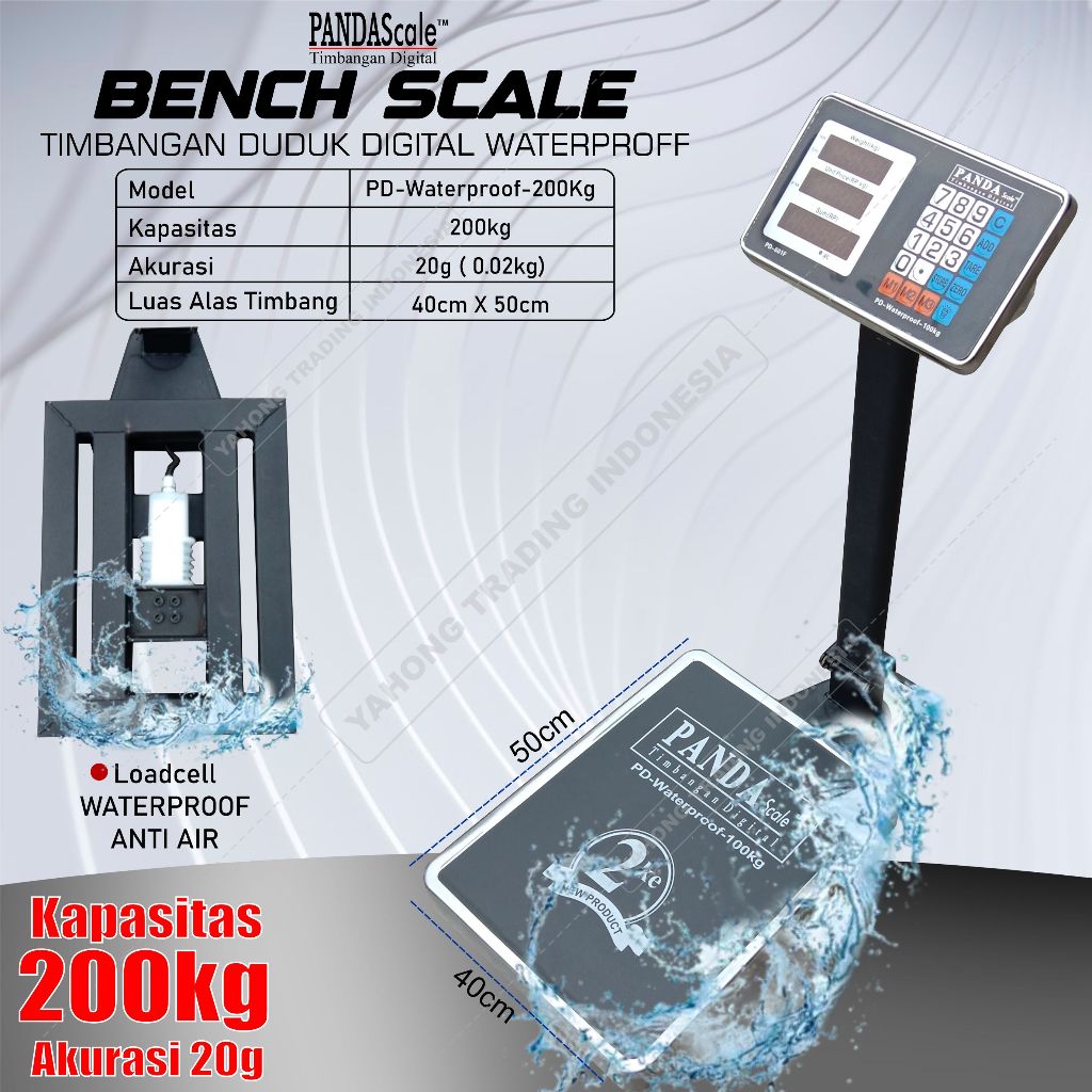 Jual Timbangan Duduk Digital PANDA SCALE 200kg Waterproof Anti Air ...