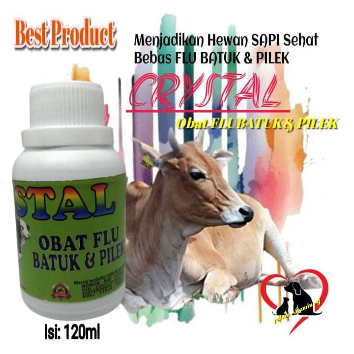 Jual OBAT FLU BATUK DAN PILEK CRYSTAL untuk Hewan SAPI Cair 120ml ...