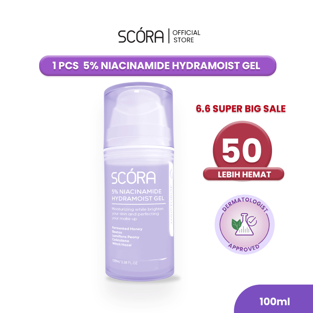 Jual SCORA 5% Niacinamide Hydramoist Gel 100ml Pelembab Wajah yang Mencerahkan Kulit Memperbaiki ...