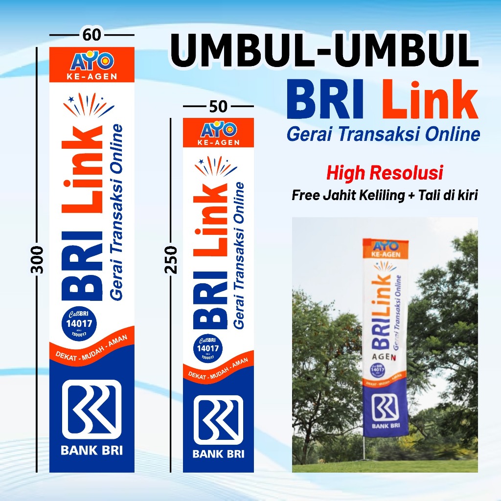 Jual Umbul umbul Agen BRILINK / BRI LINK Ready stock bisa custom nama ...