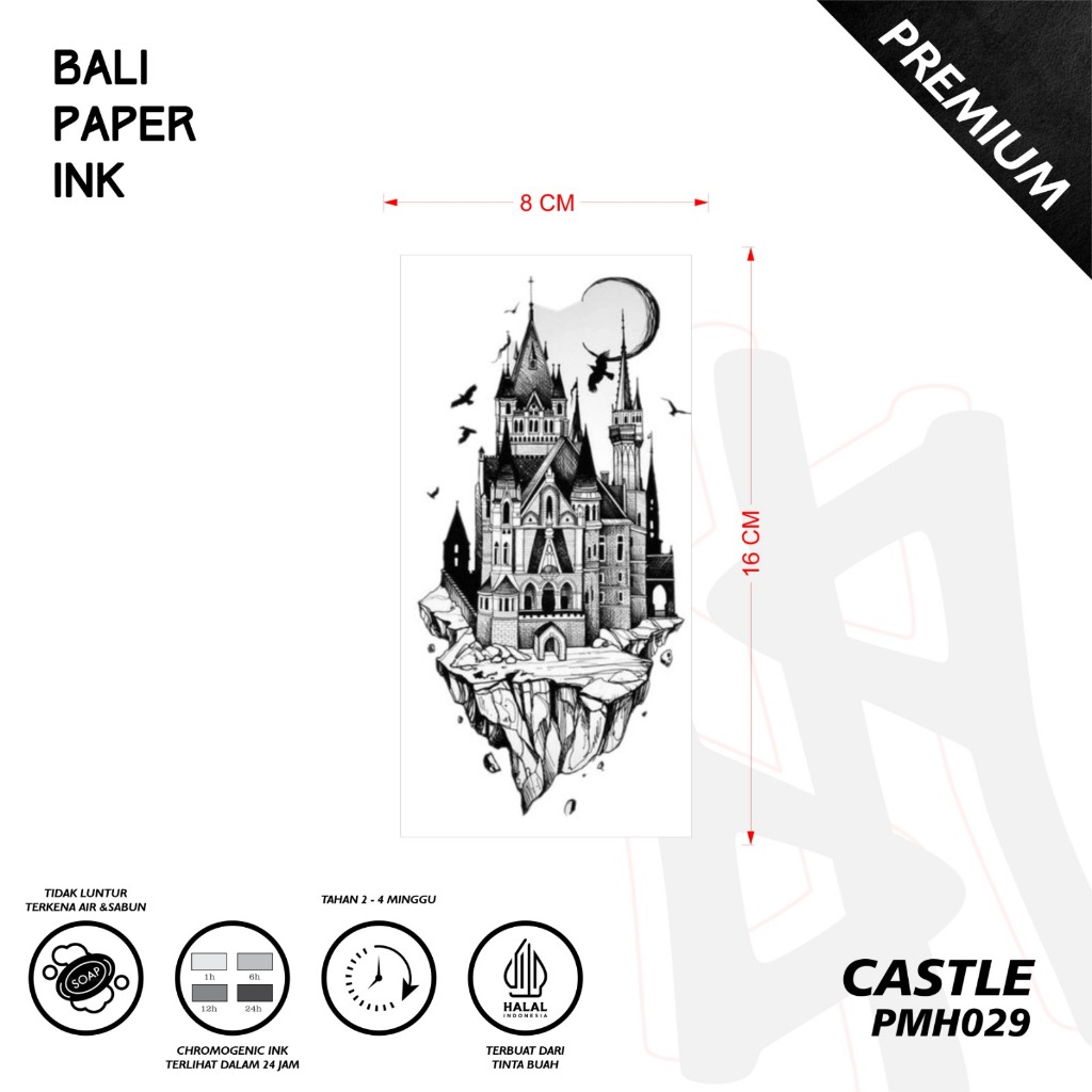 Jual Bali Paper Ink PMH029 Castle Fruit Ink Tatto Temporary Premium ...
