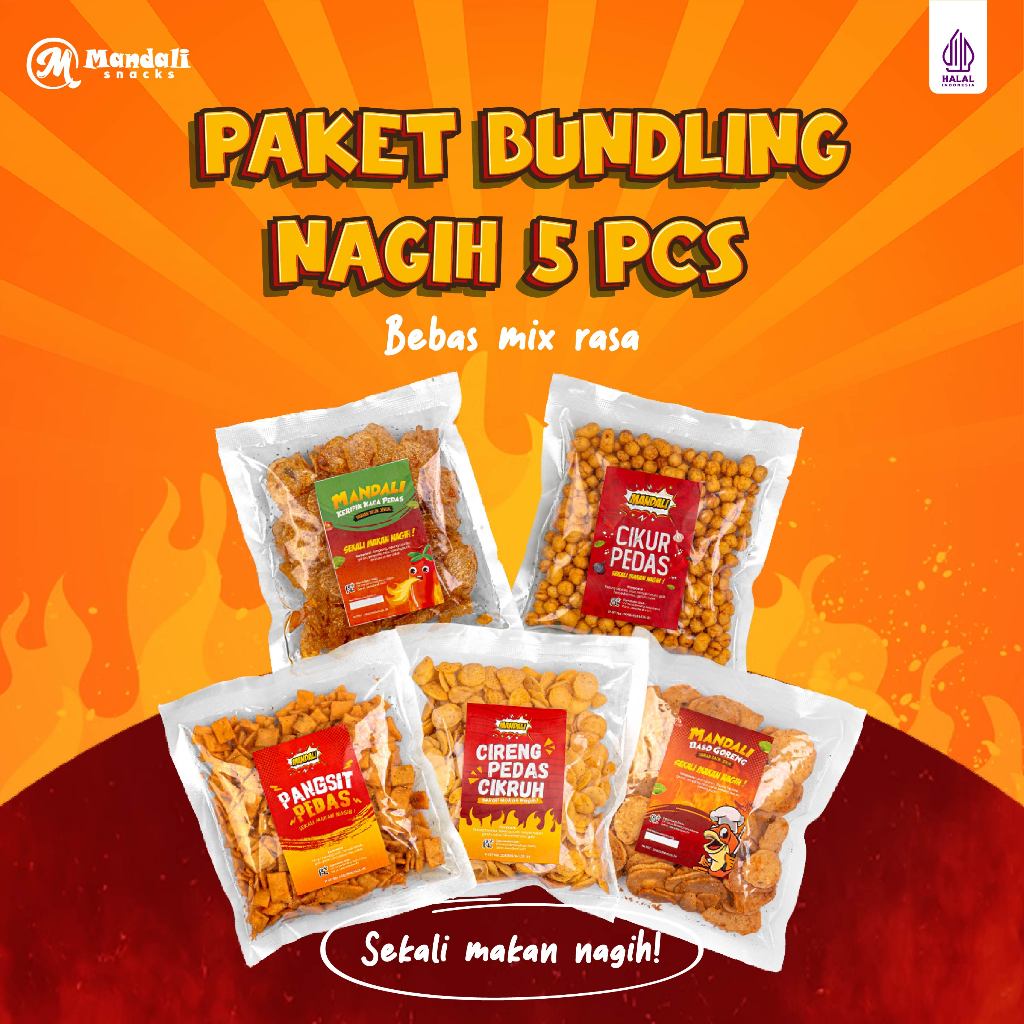 Jual PAKET JAJANAN 5 PCS CIKUR CIRENG PANGSIT KRIPCA BASRENG MIX RASA ...
