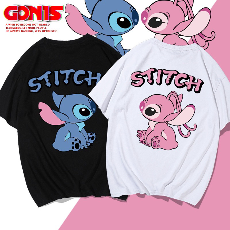 Jual Kaos tshirt couple lucu Lilo & Stitch animated Baju couple cowok ...