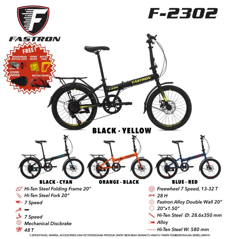 Jual Sale Sepeda Lipat 20” Fastron F-2302 Free Gift | Shopee Indonesia