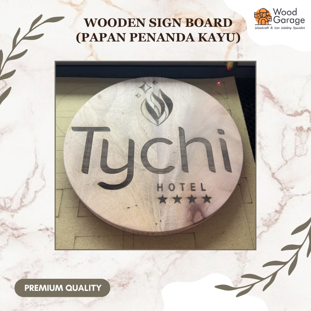 Jual Sign Board / Papan Bulat Kayu Custom Grafir Logo / Tulisan ...