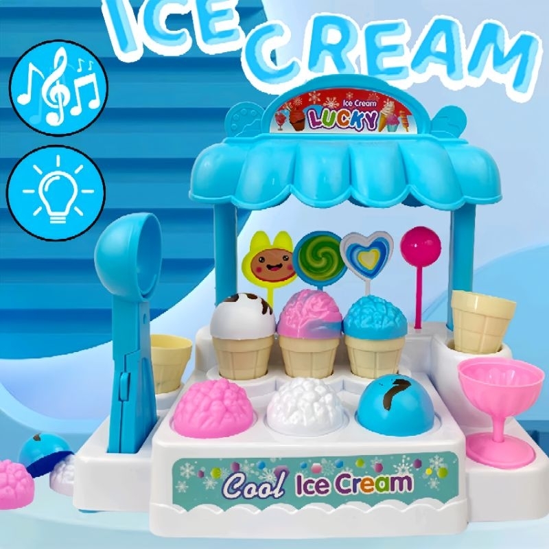 Jual Mainan Ice Cream shop Paket Lengkap Anak Usia Dini Mainan Es Krim ...