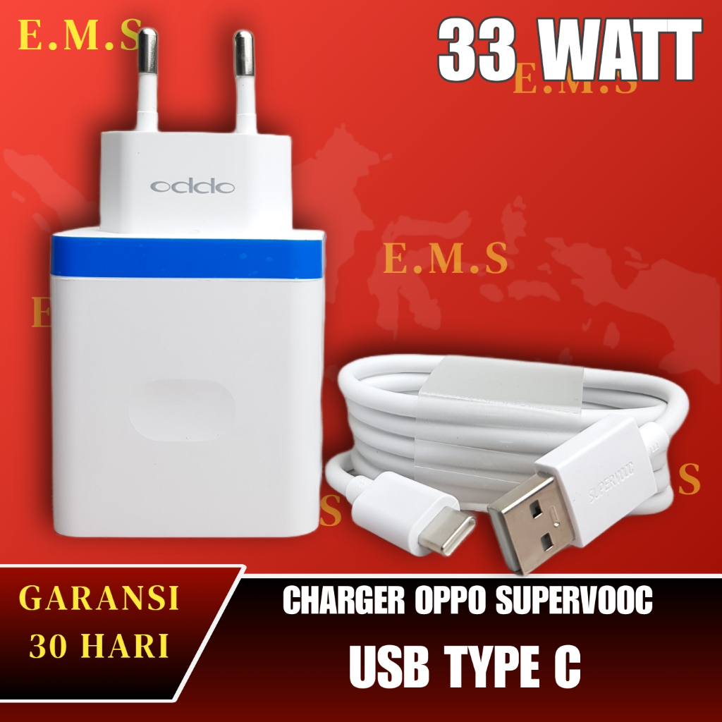 Jual Charger Oppo A95 USB Type C 33 Watt Super Vooc Fast Charging ...