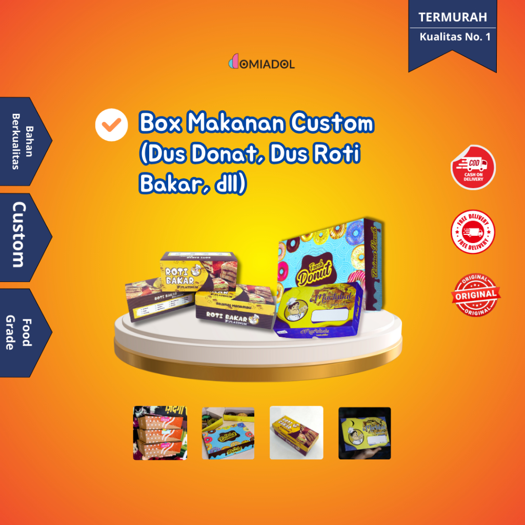 Jual (Min 5.500 Pcs Box Custom) Cetak Custom Box Makanan / Box Donat ...