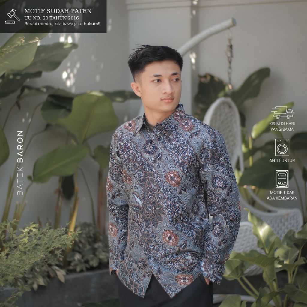 Jual Kemeja Batik Pria Katun Primisima Slimfit Lapis Furing Hero ...